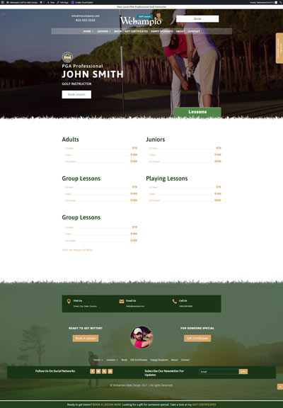 Web Design Golf Professional | Best Golf Pro Website Package